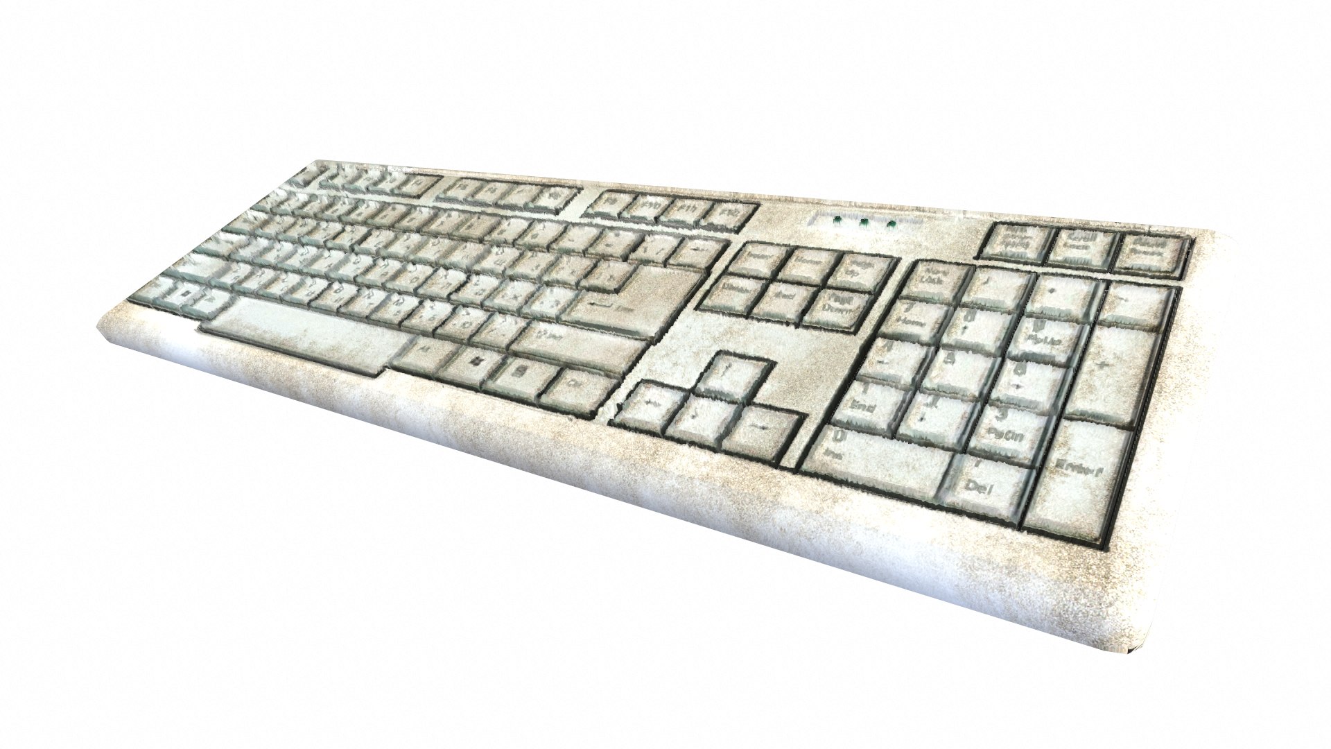 3D Model White Retro Vintage Old Pc Keyboard Da1 - TurboSquid 1964987