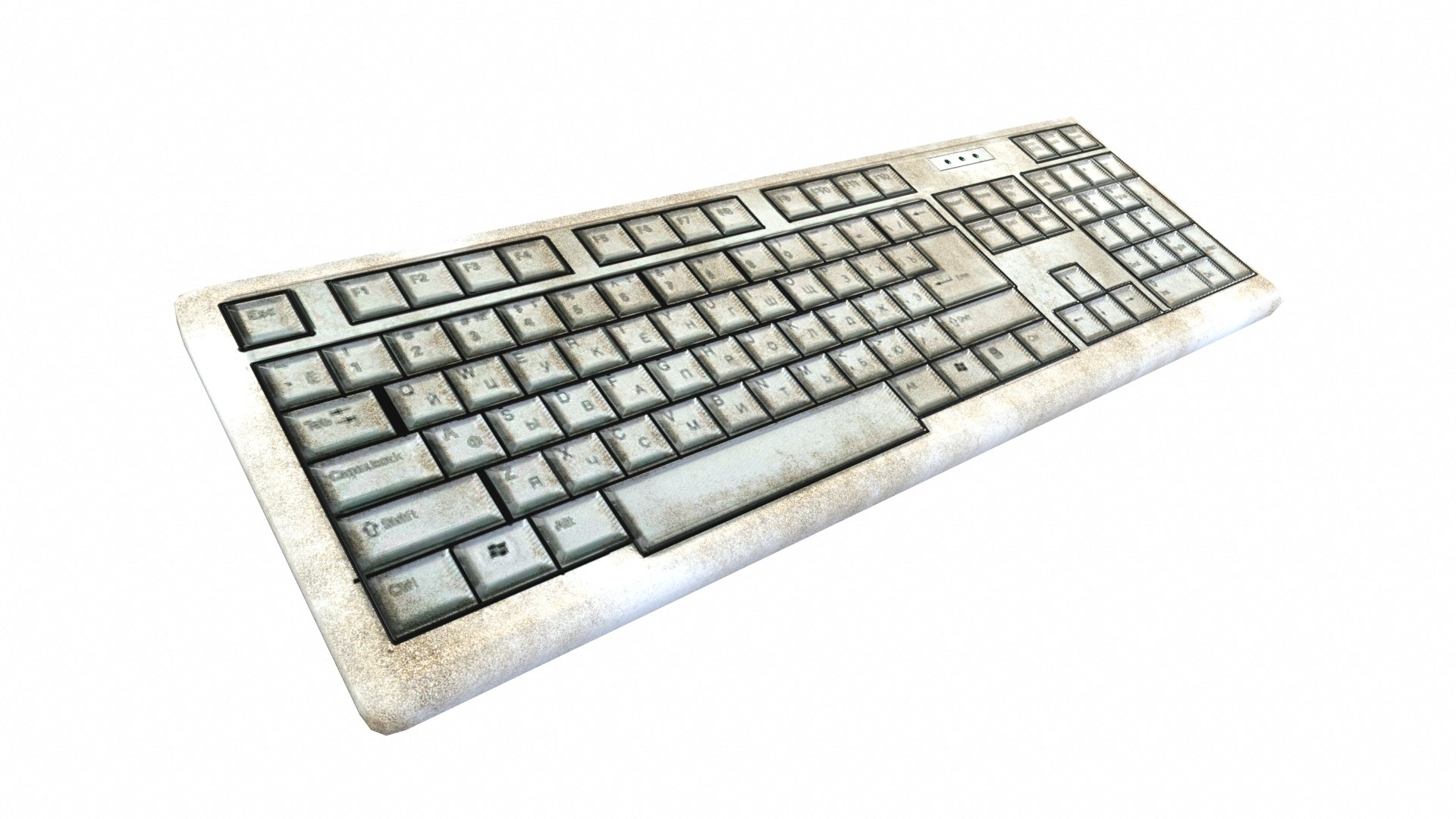 3D Model White Retro Vintage Old Pc Keyboard Da1 - TurboSquid 1964987