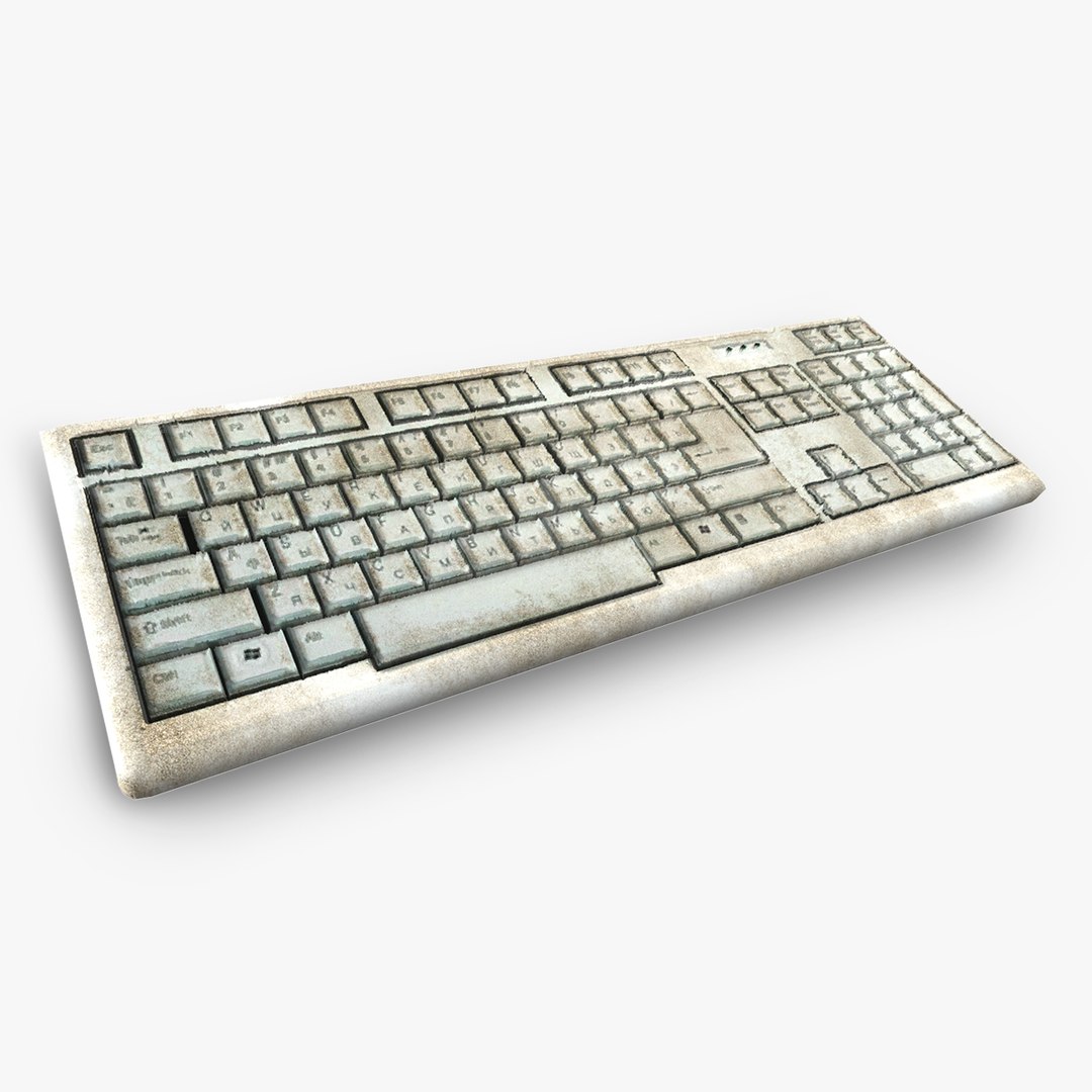 3D model White retro vintage old pc keyboard da1 - TurboSquid 1964987