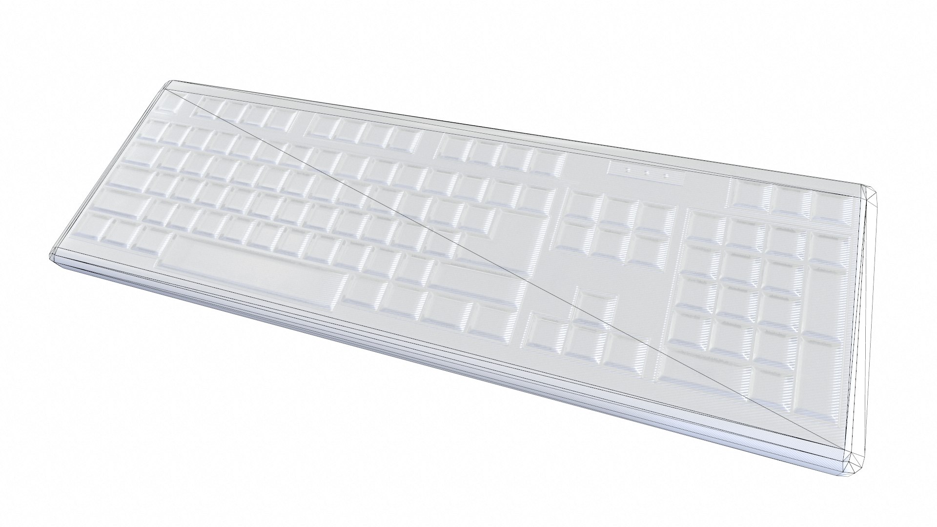 3D Model White Retro Vintage Old Pc Keyboard Da1 - TurboSquid 1964987