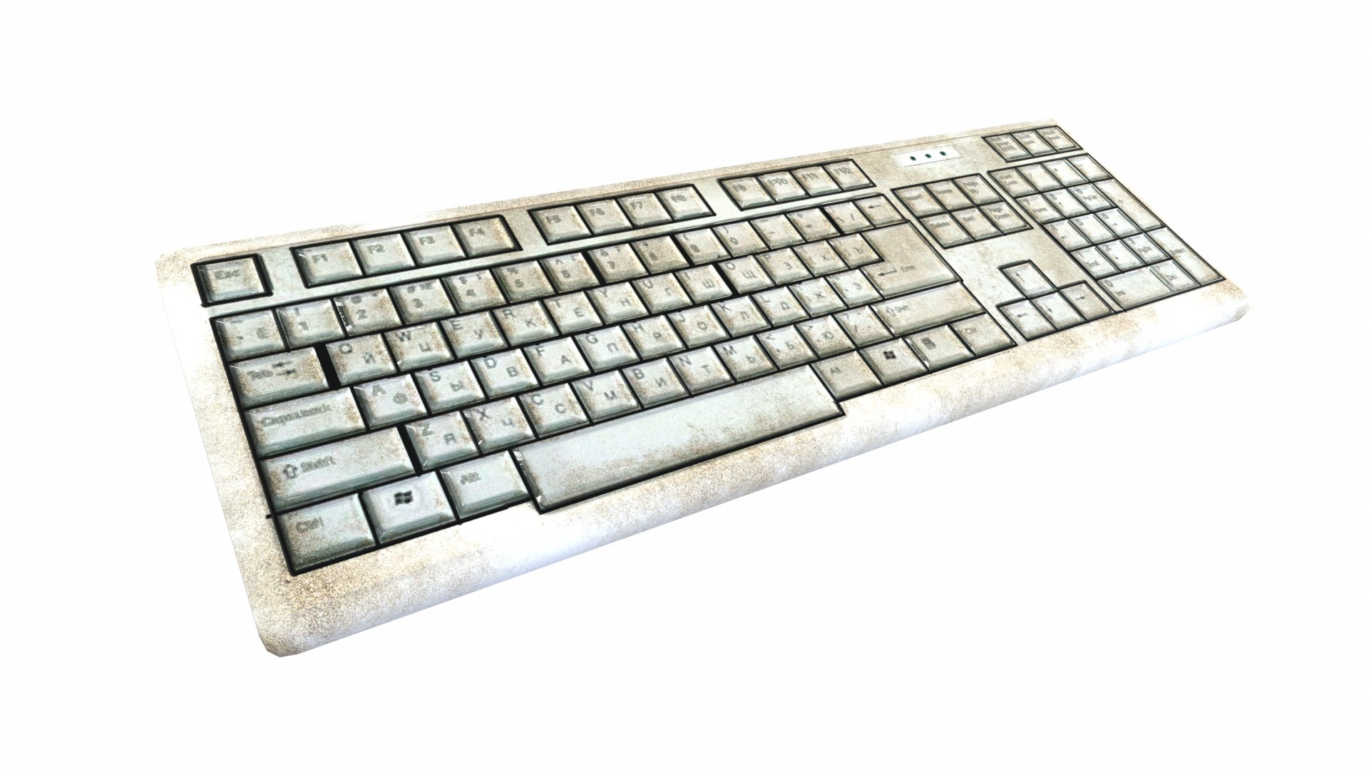 3D Model White Retro Vintage Old Pc Keyboard Da1 - TurboSquid 1964987