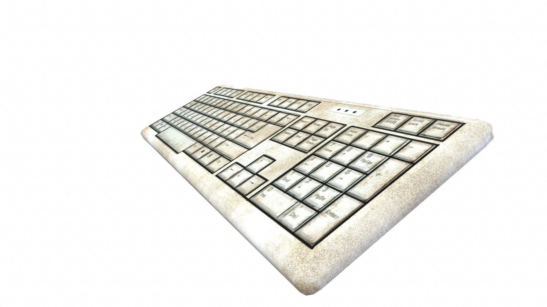 3D Model White Retro Vintage Old Pc Keyboard Da1 - TurboSquid 1964987