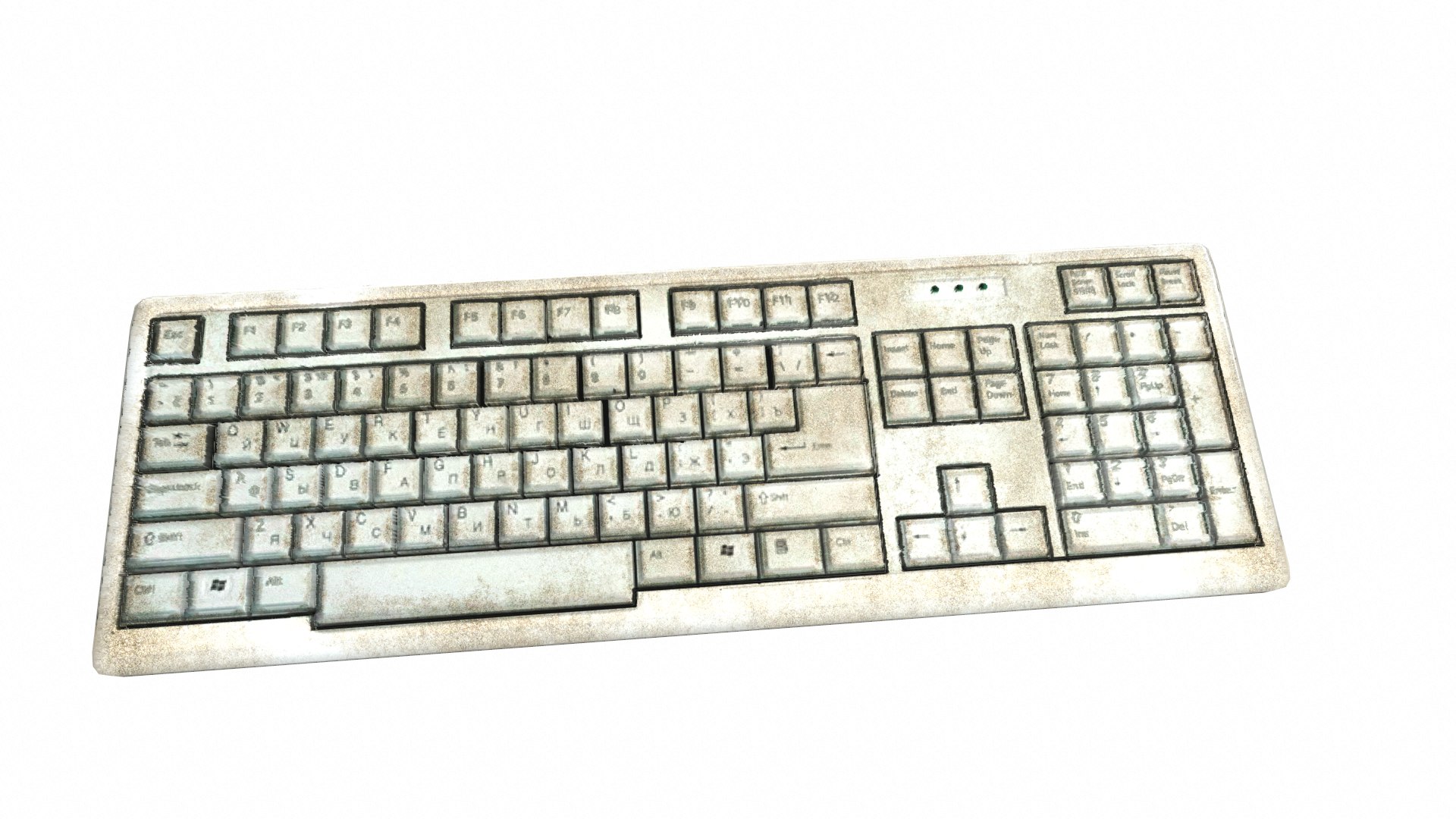 3D Model White Retro Vintage Old Pc Keyboard Da1 - TurboSquid 1964987