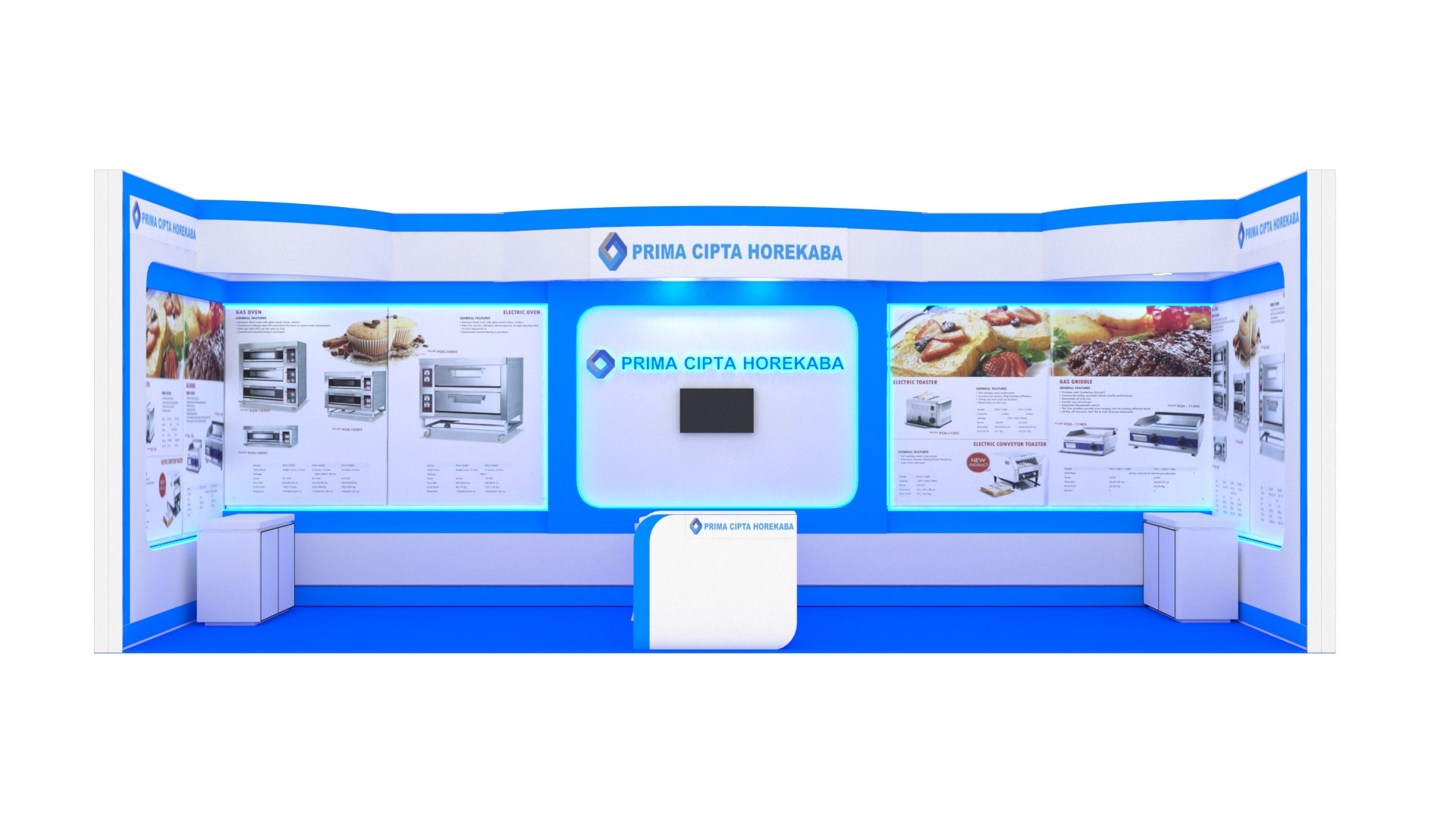 Booth Exhibition Design size 3 x 9 m one side open model - TurboSquid ...