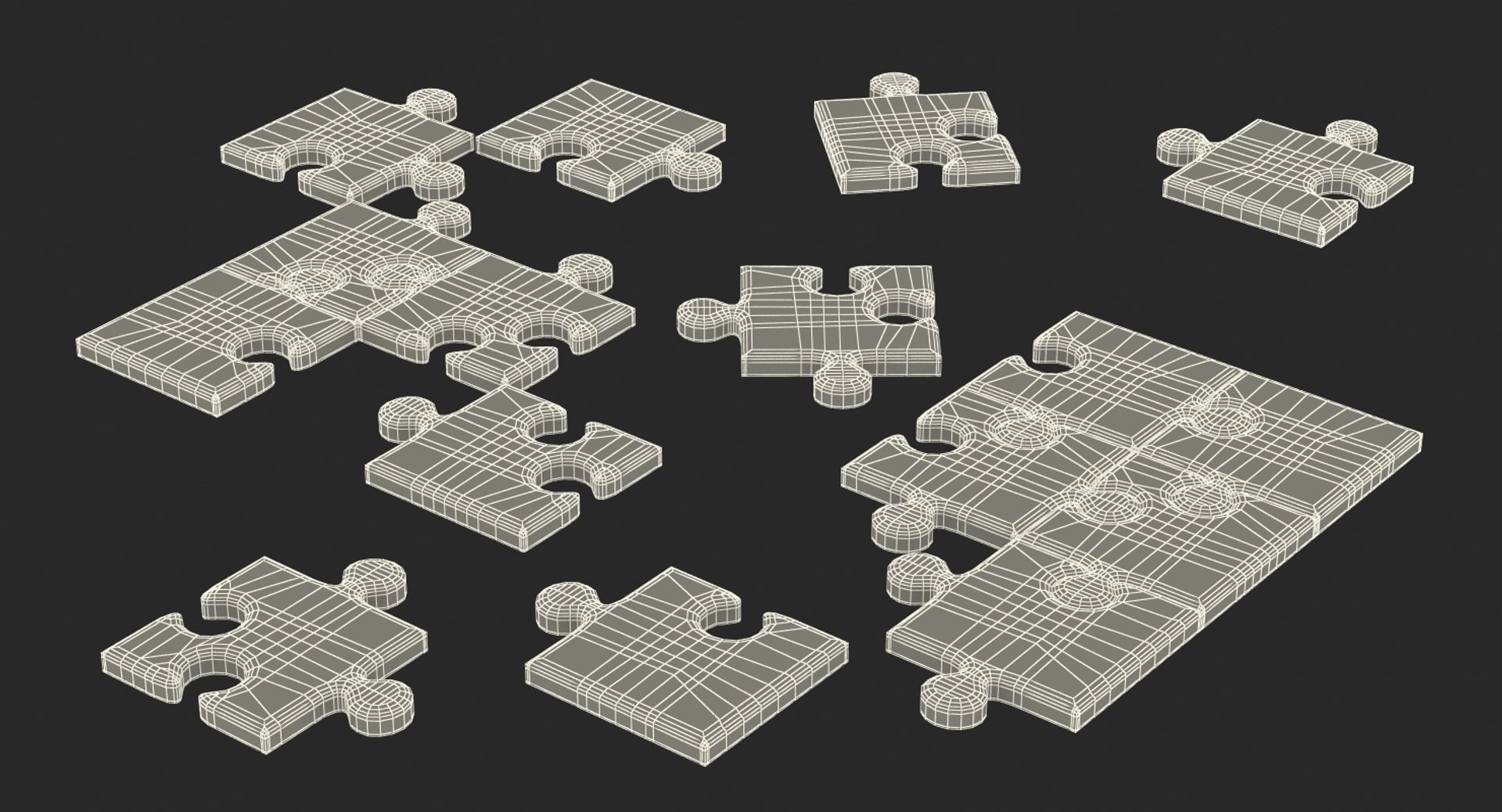 3D Model Puzzle Template - TurboSquid 1219192