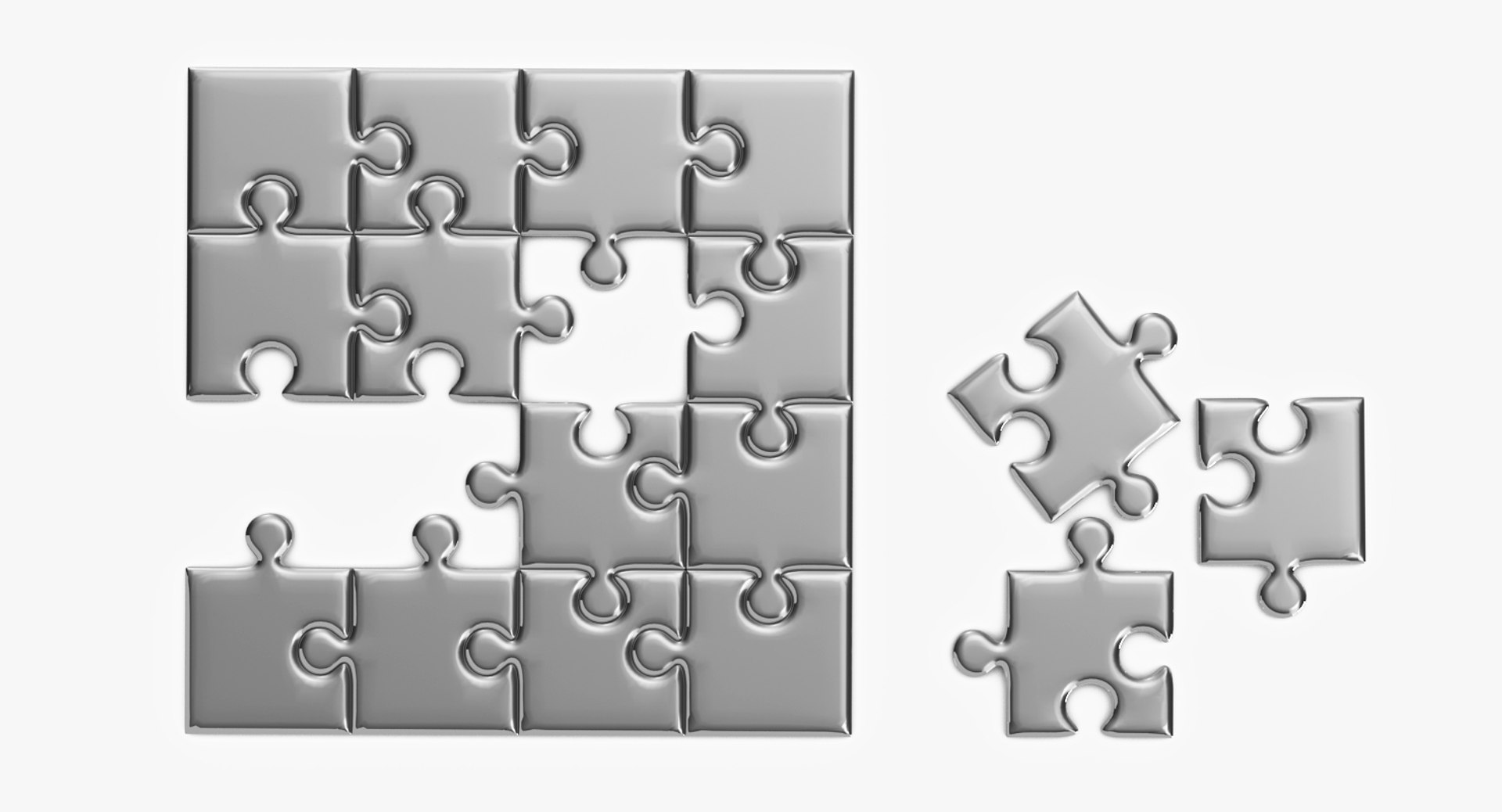 3D Model Puzzle Template - TurboSquid 1219192