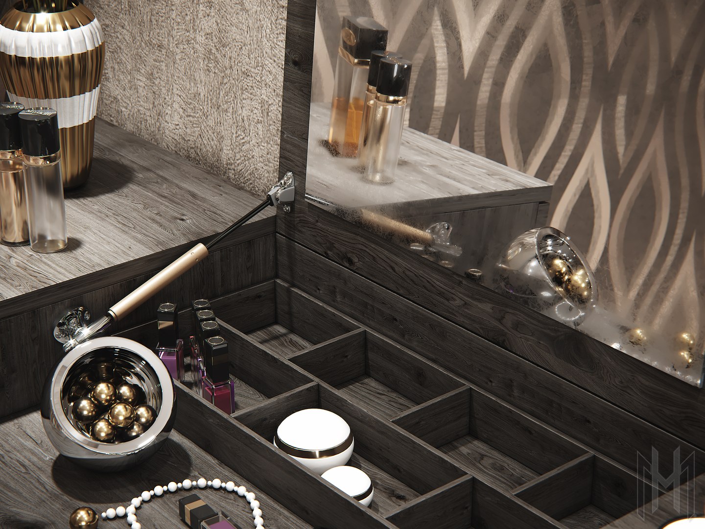 3D make up desk - TurboSquid 1721893