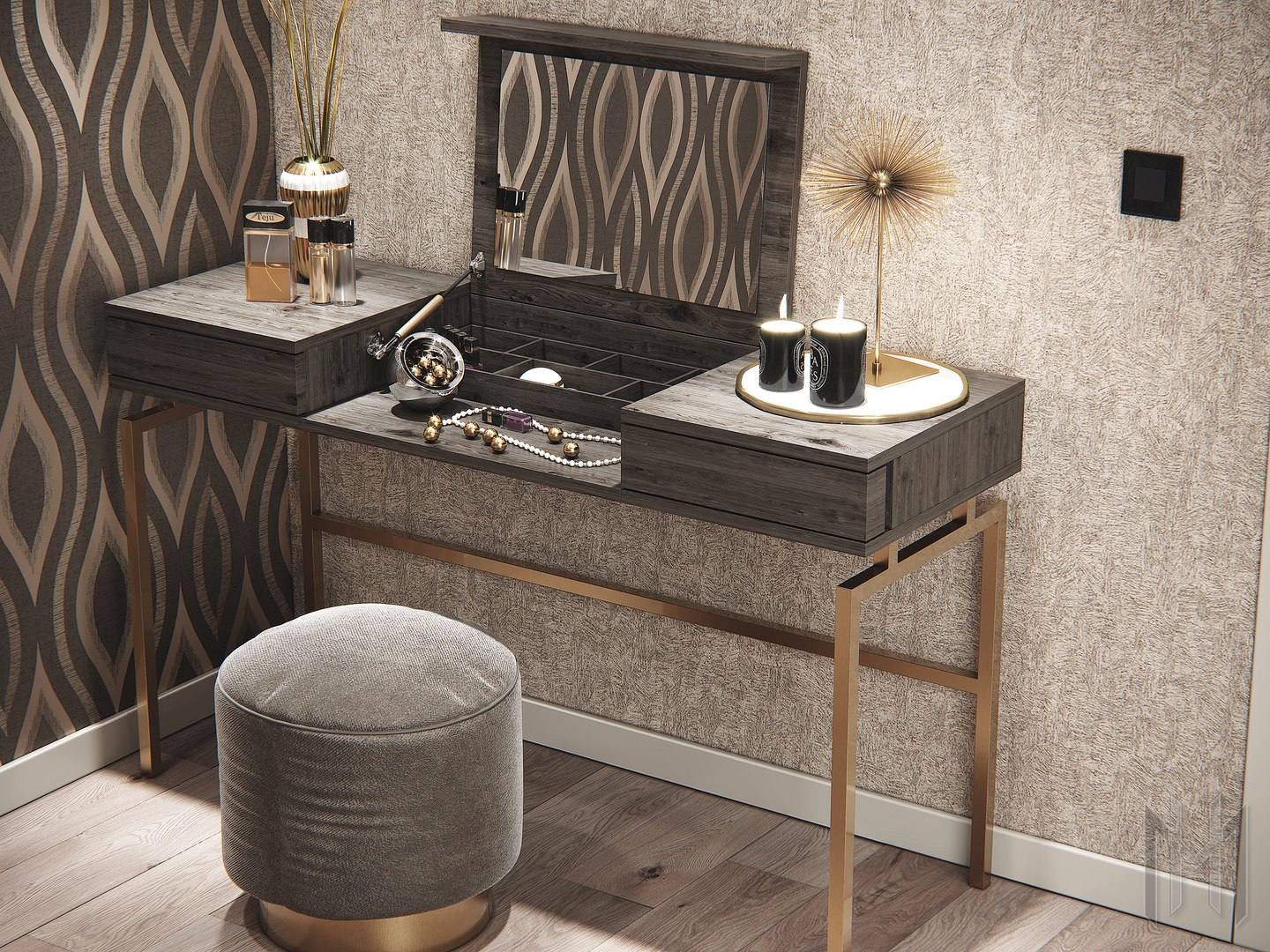 3D make up desk - TurboSquid 1721893