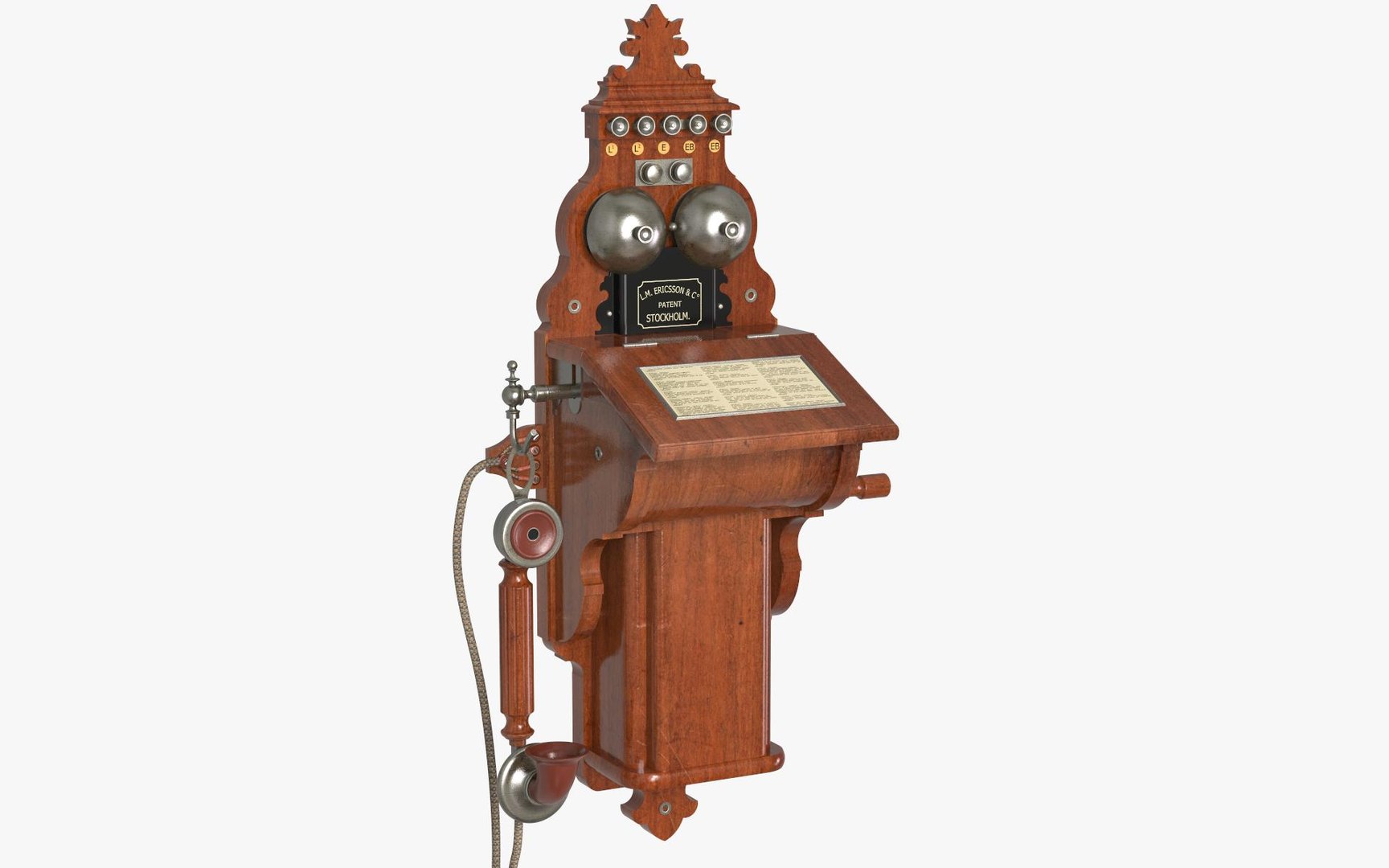 Antique Ericsson Wall Phone 3D model - TurboSquid 1979842