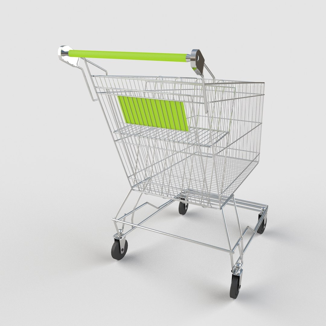 Shopping Cart Trolley 3d Model