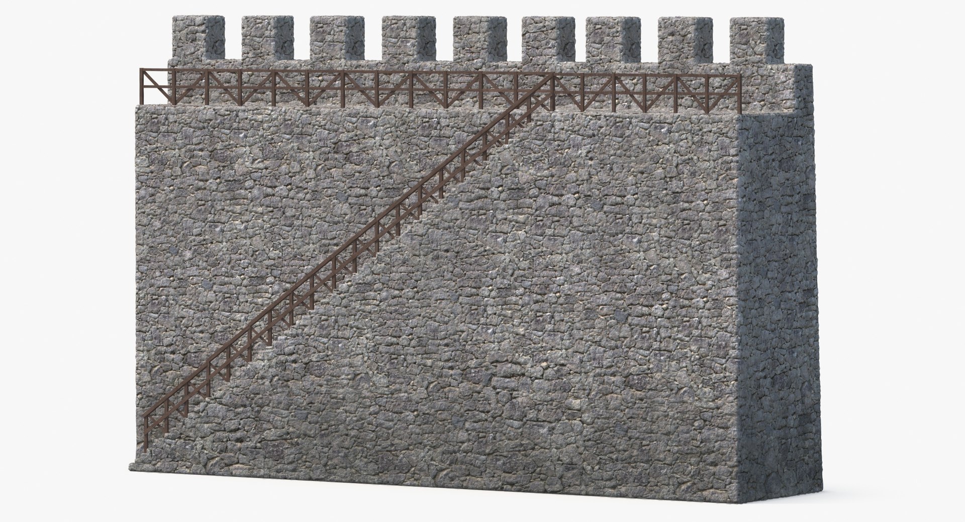 Medieval Wall Segment 03 3D - TurboSquid 2124445