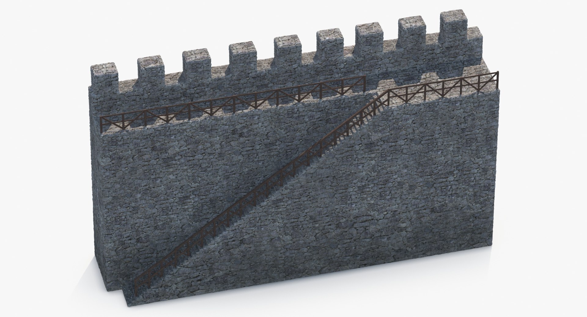 Medieval Wall Segment 03 3D - TurboSquid 2124445