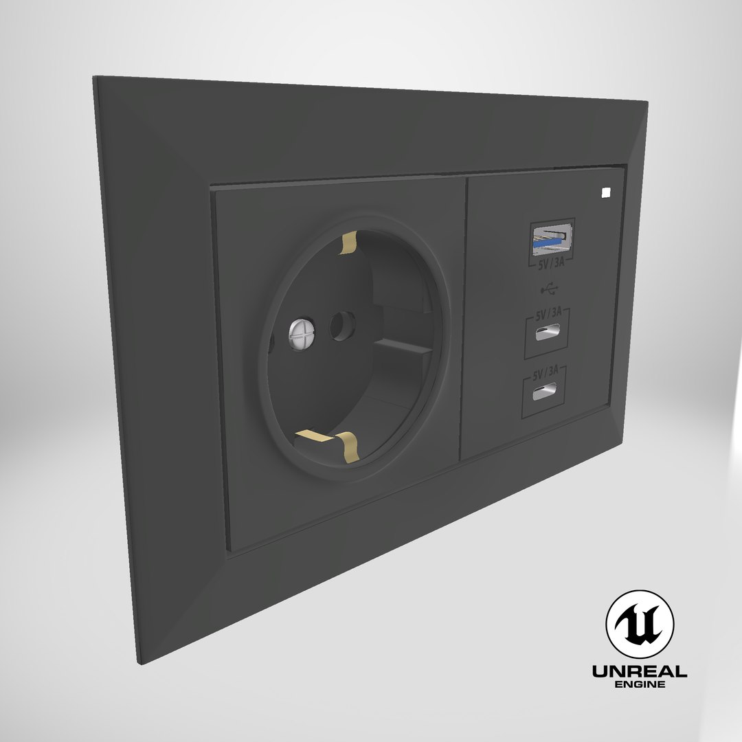 AC And USB Wall Socket 3D Model - TurboSquid 1810640