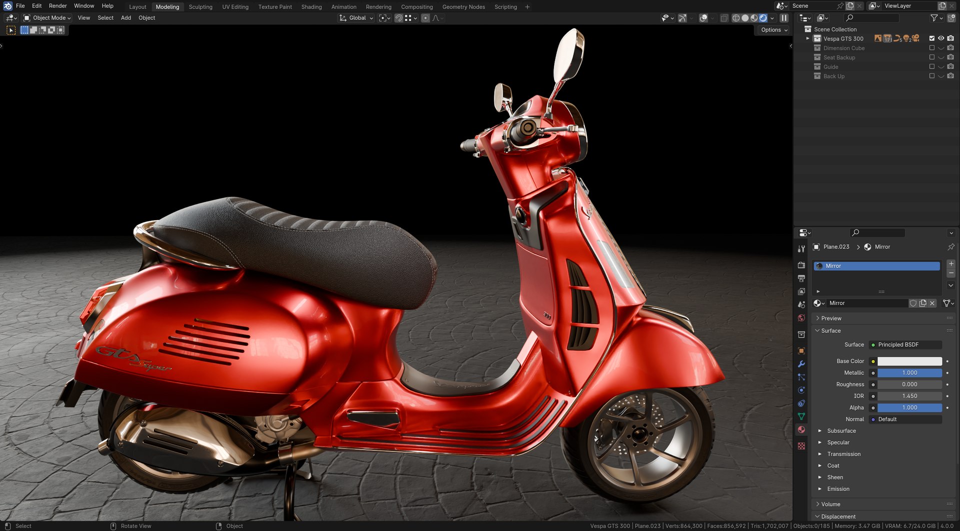 3D Vespa GTS 300 Blend File Model - TurboSquid 2224751