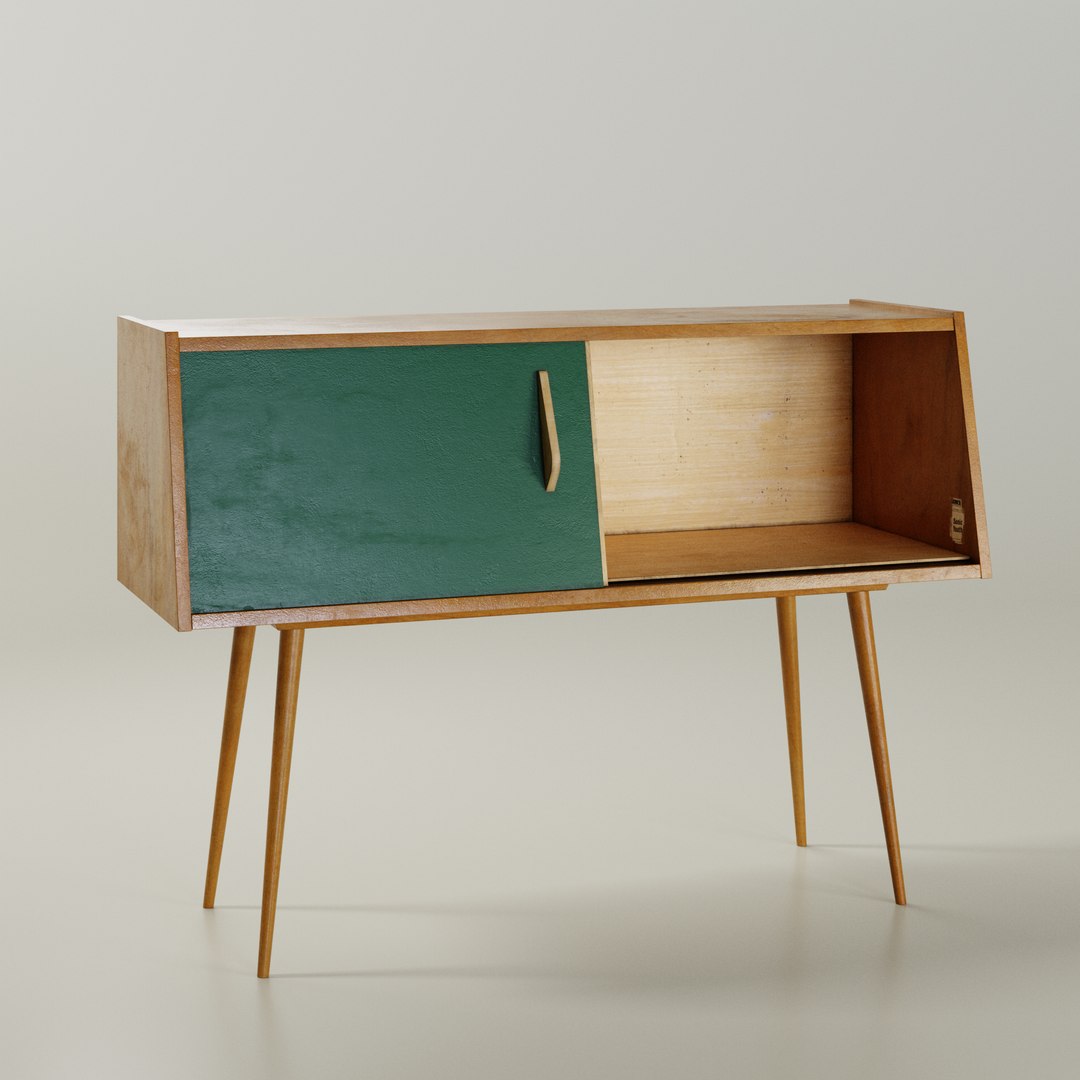 3D Model Old Worn Vintage Buffet Cabinet - TurboSquid 2174470