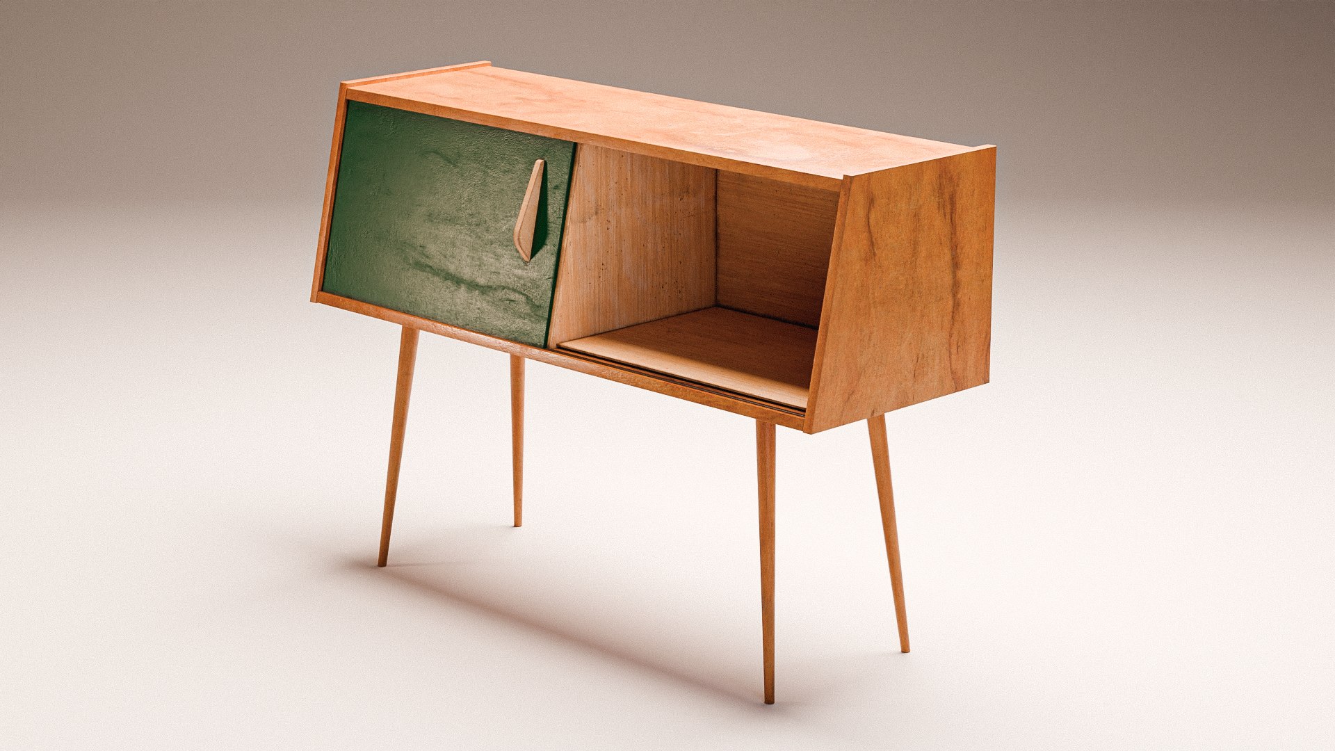 3D Model Old Worn Vintage Buffet Cabinet - TurboSquid 2174470