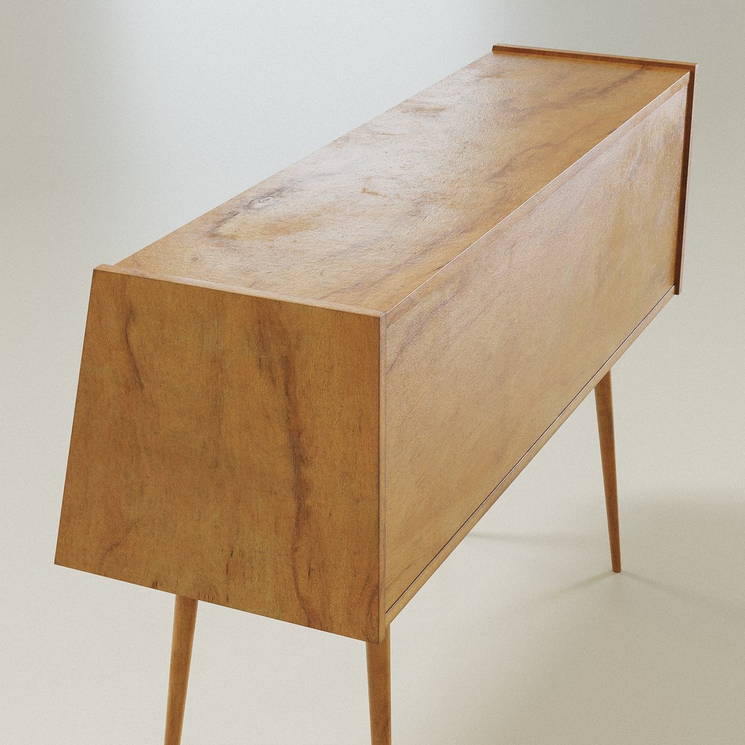 3D Model Old Worn Vintage Buffet Cabinet - TurboSquid 2174470