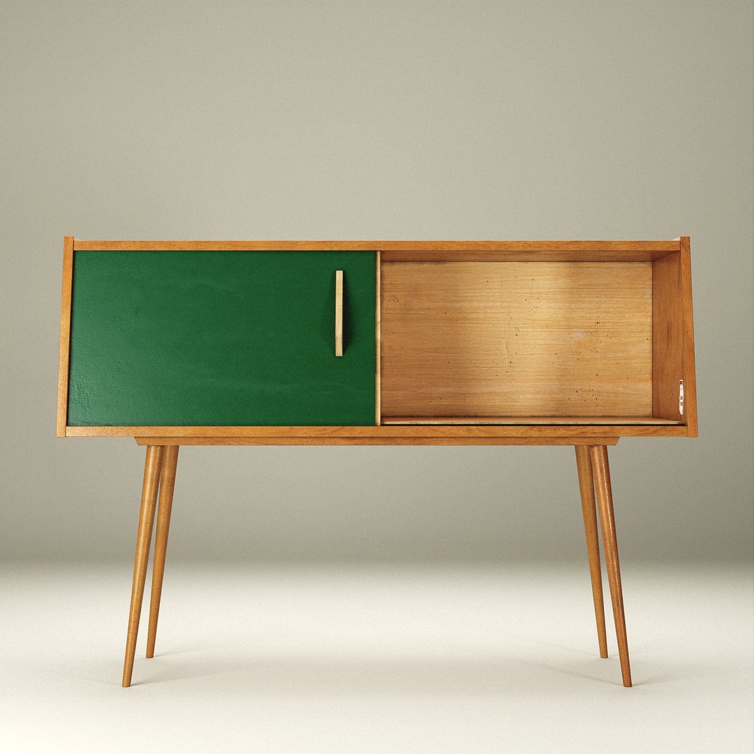 3D Model Old Worn Vintage Buffet Cabinet - TurboSquid 2174470