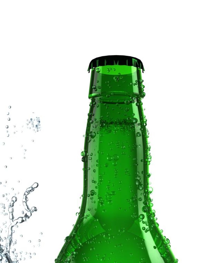 Beer Bottle Splash 3d Model
