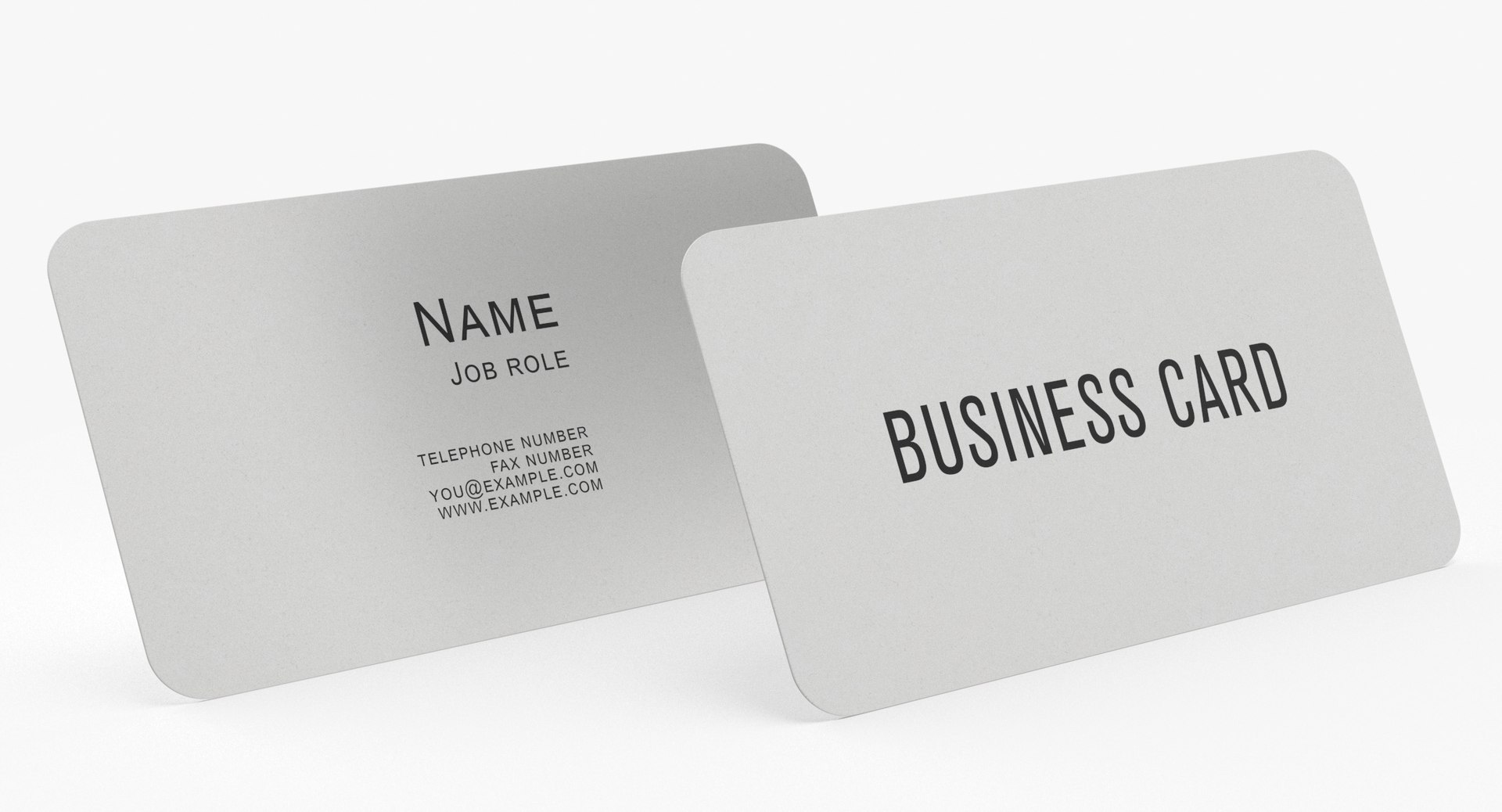 3D Model Business Cards Type 03 Round Corner Basic Poses Blank And ...