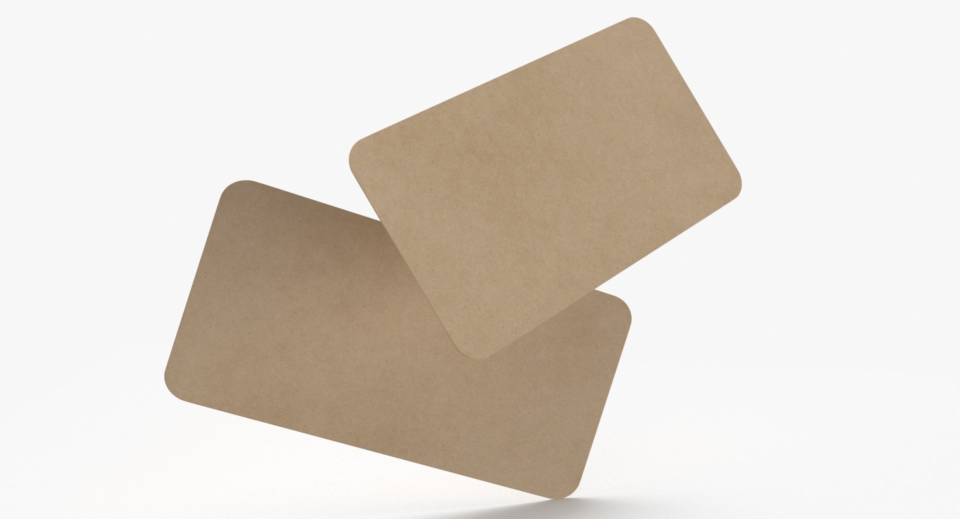 3D Model Business Cards Type 03 Round Corner Basic Poses Blank And ...