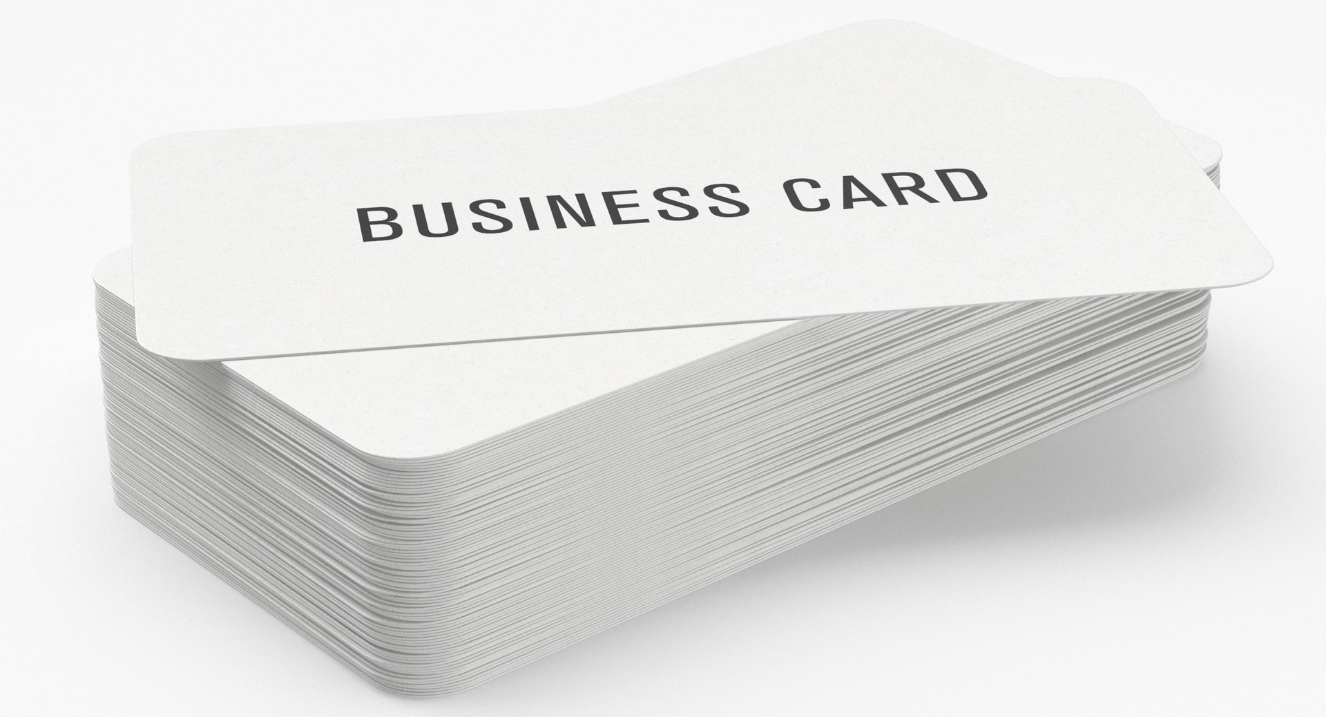 3D Model Business Cards Type 03 Round Corner Basic Poses Blank And ...