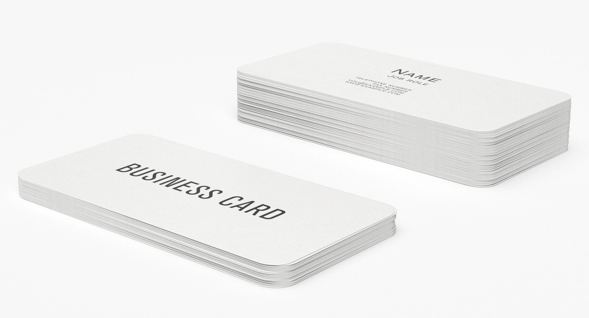 3D Model Business Cards Type 03 Round Corner Basic Poses Blank And ...