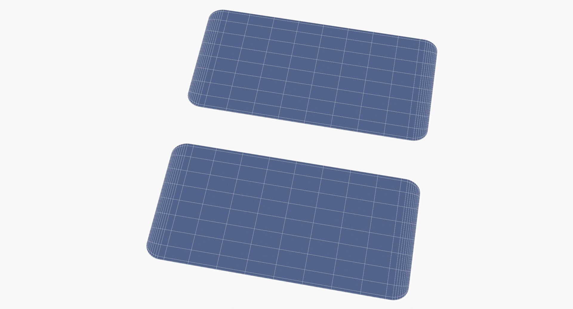 3D Model Business Cards Type 03 Round Corner Basic Poses Blank And ...