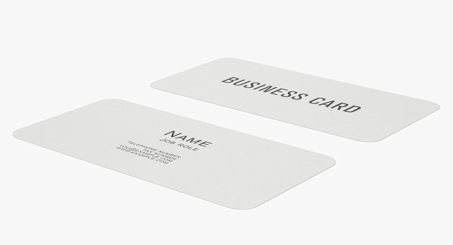 3D Model Business Cards Type 03 Round Corner Basic Poses Blank And ...