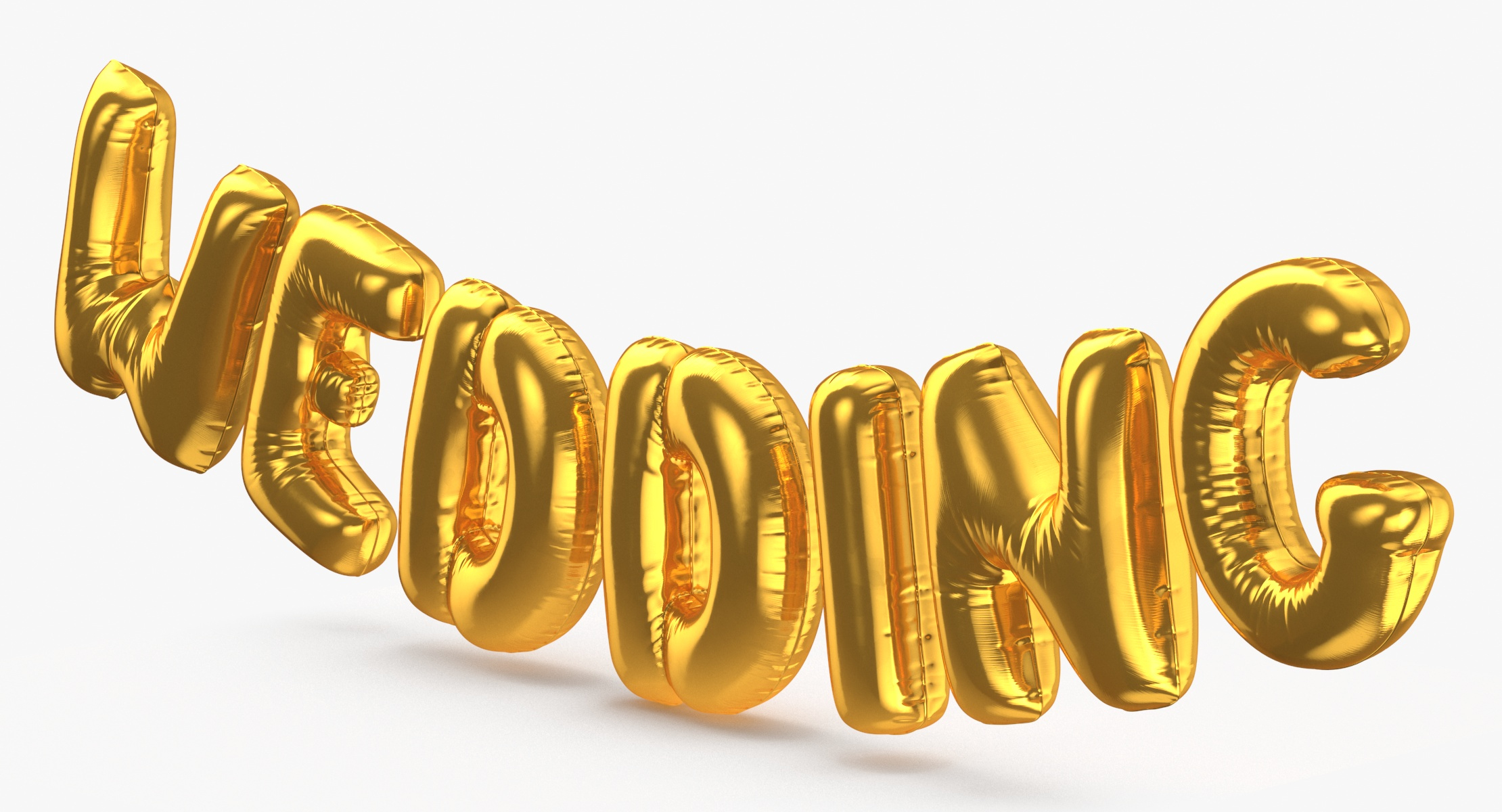 3D Foil Baloon Words WEDDING Gold model - TurboSquid 1747528