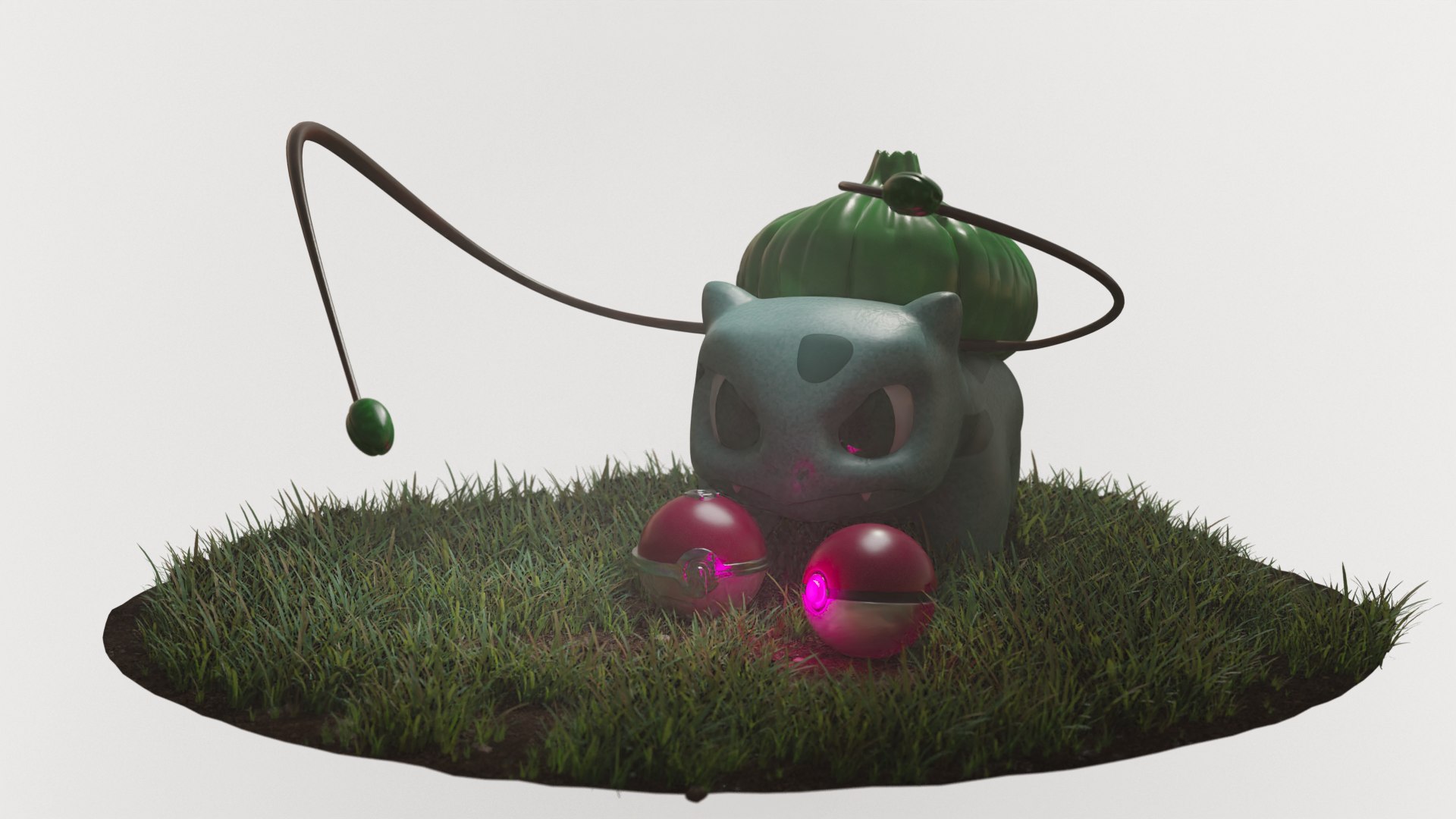 3D Bulbasaur And Pokeballs - TurboSquid 1723126