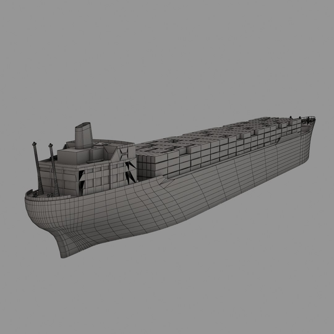 3d Container Ship Model