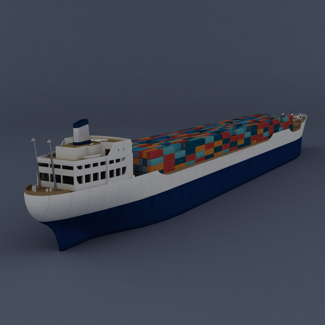 3d Container Ship Model