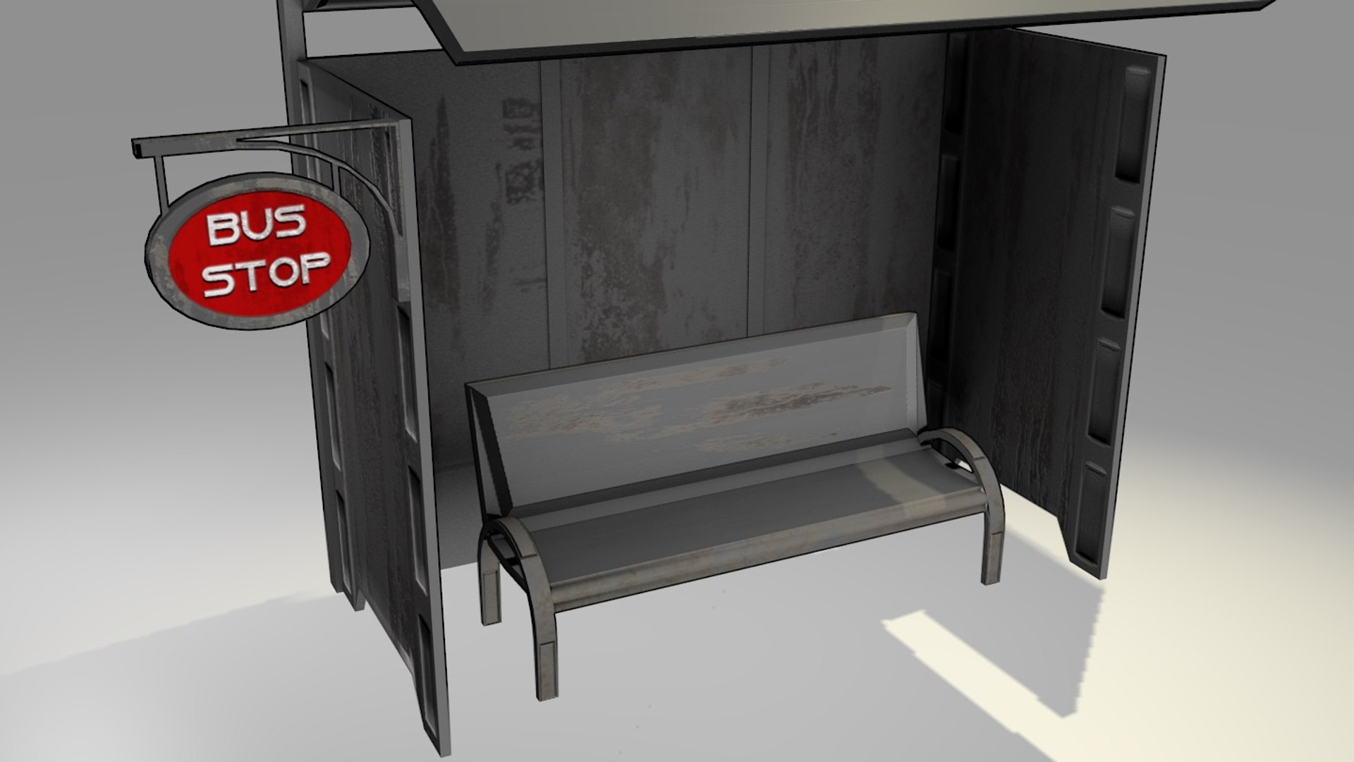 Bus Stop Bench Sign Model | 1144170 | TurboSquid