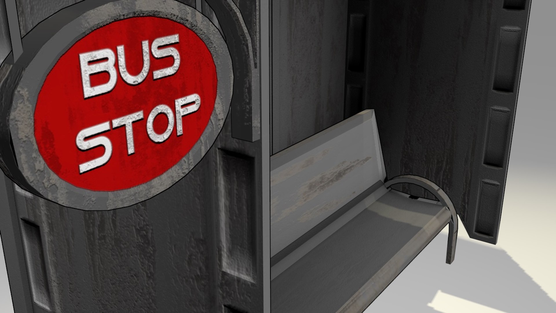 Bus Stop Bench Sign Model | 1144170 | TurboSquid