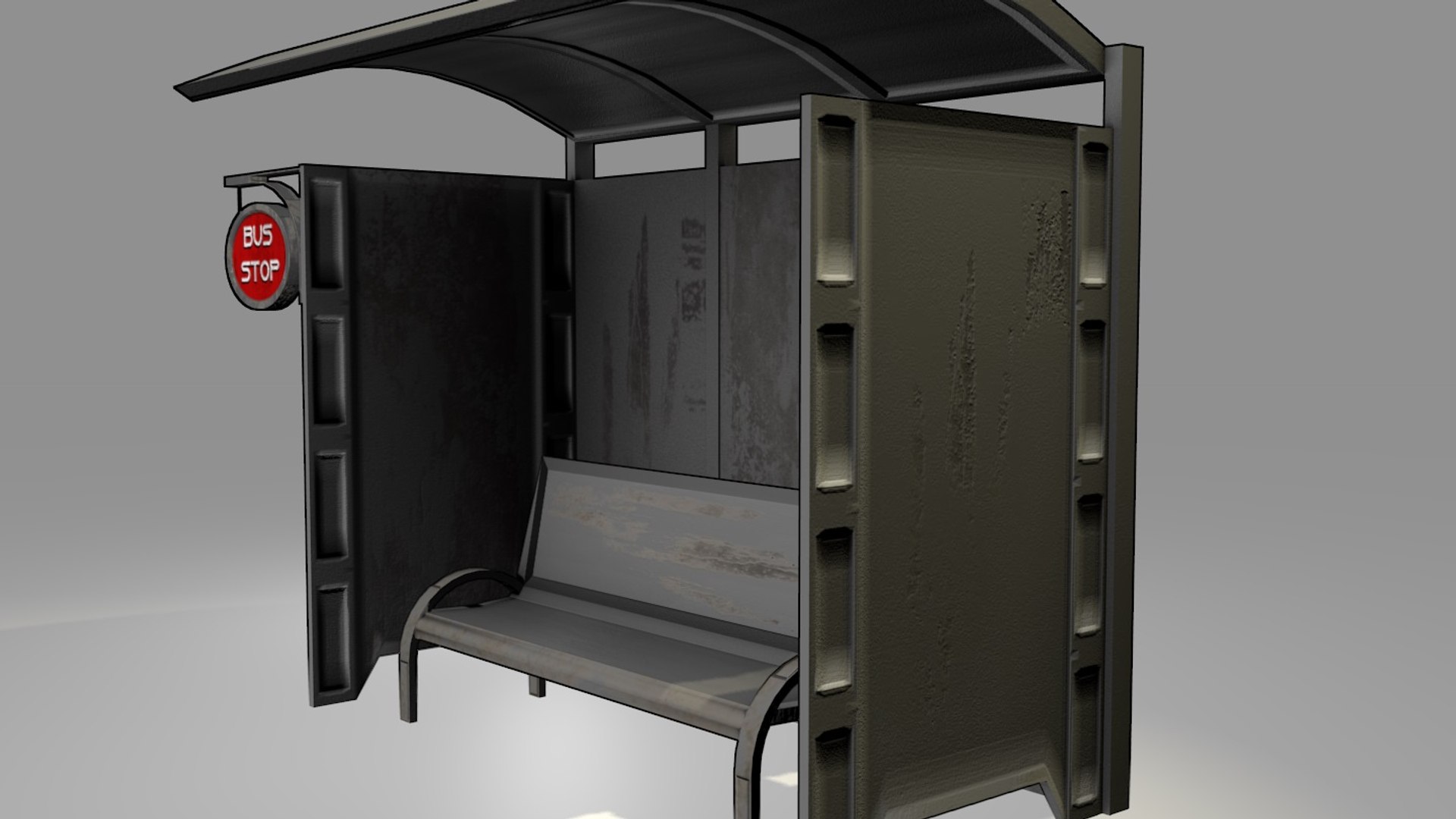 Bus Stop Bench Sign Model | 1144170 | TurboSquid