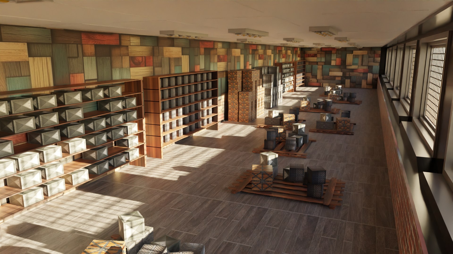 3D Corridor Warehouse - TurboSquid 2179918