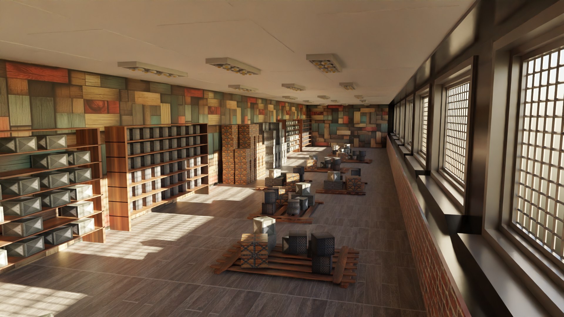 3D Corridor Warehouse - TurboSquid 2179918