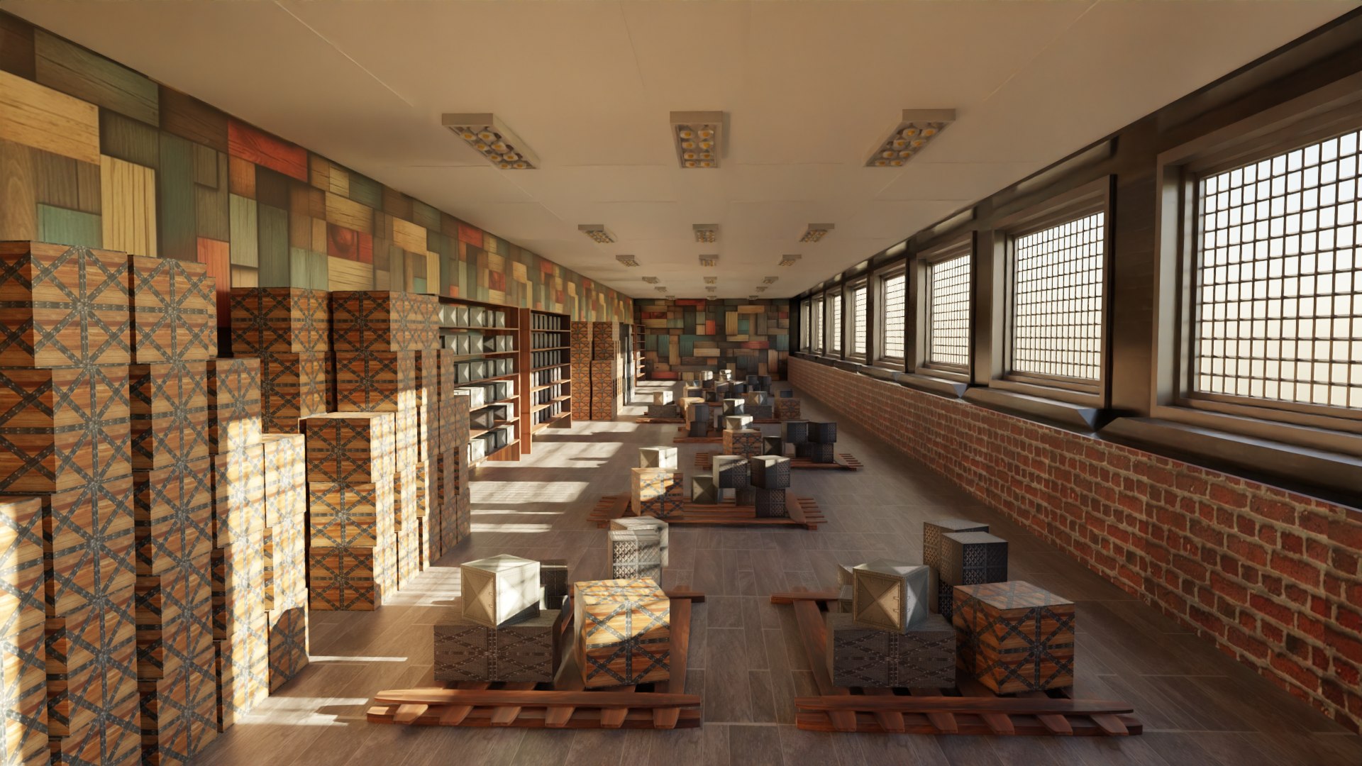 3D Corridor Warehouse - TurboSquid 2179918