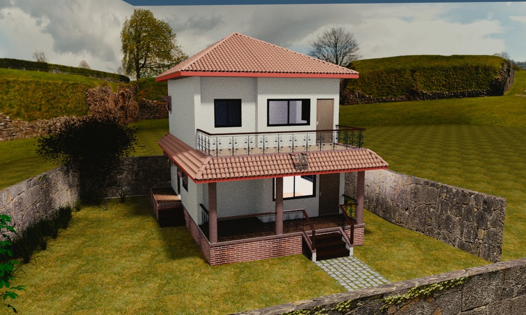 Town House 3D Model - TurboSquid 1234564