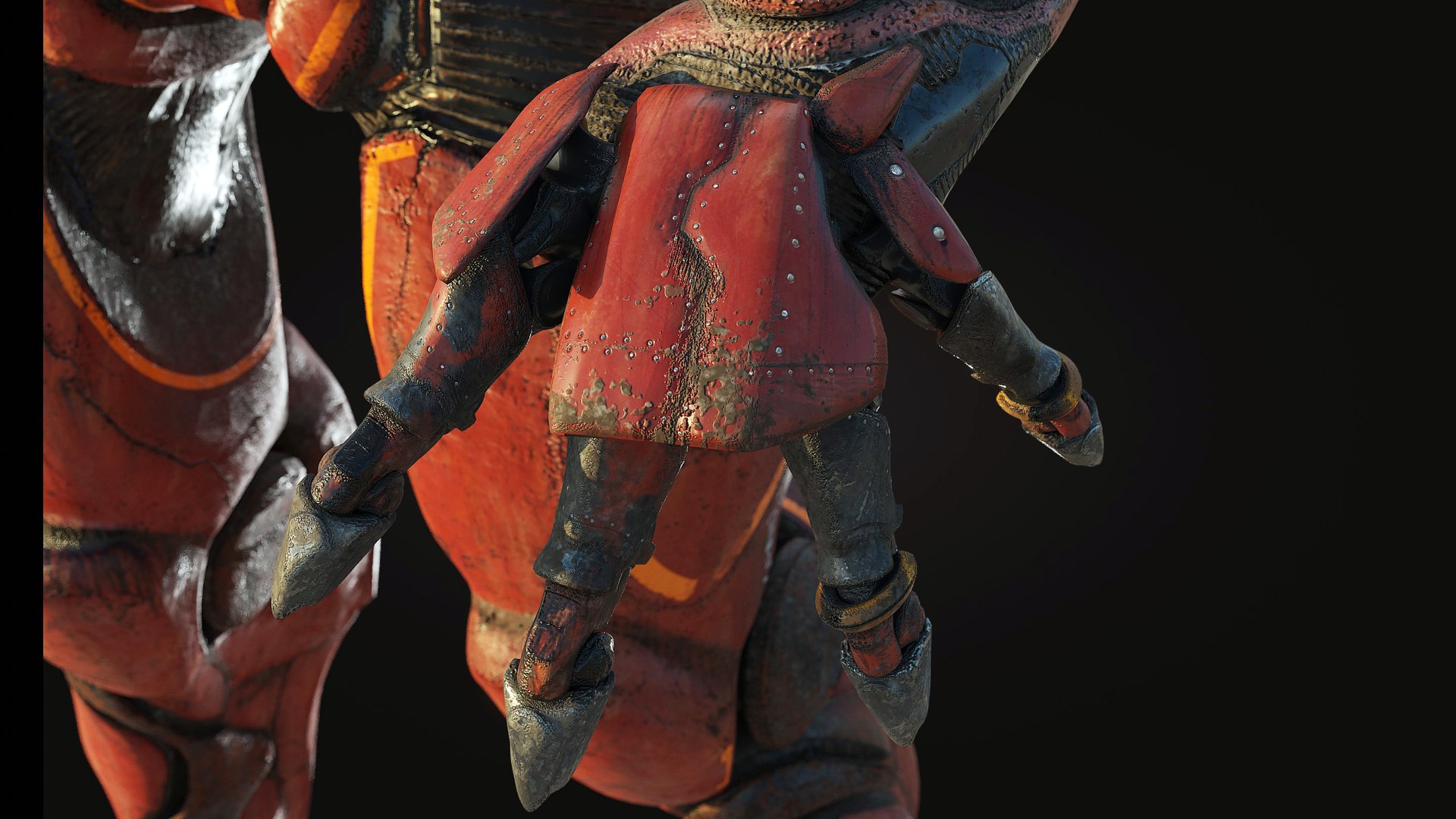 3D Giant Red Mecha - Game Ready Robot - TurboSquid 1754941