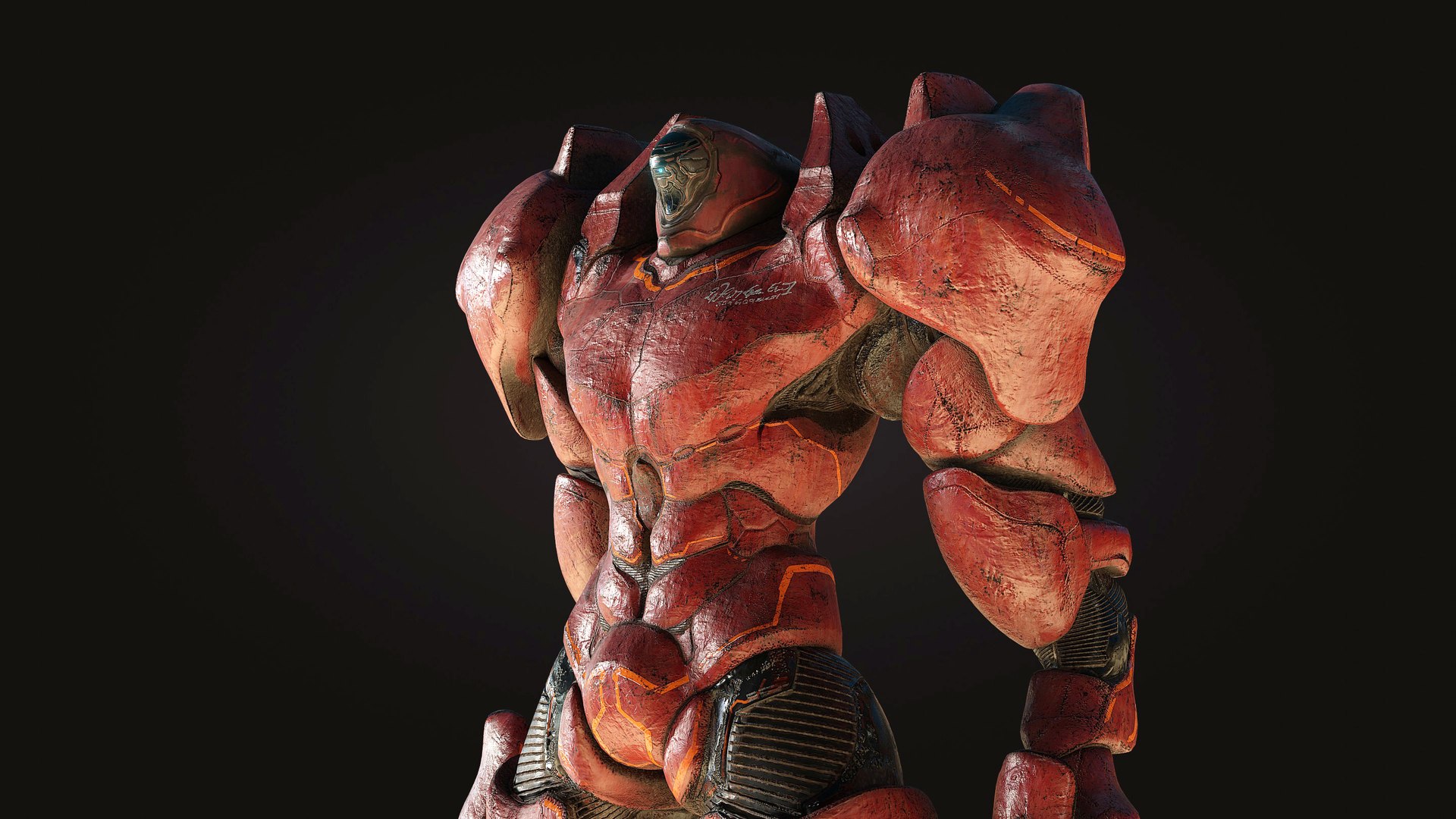 3D Giant Red Mecha - Game Ready Robot - TurboSquid 1754941