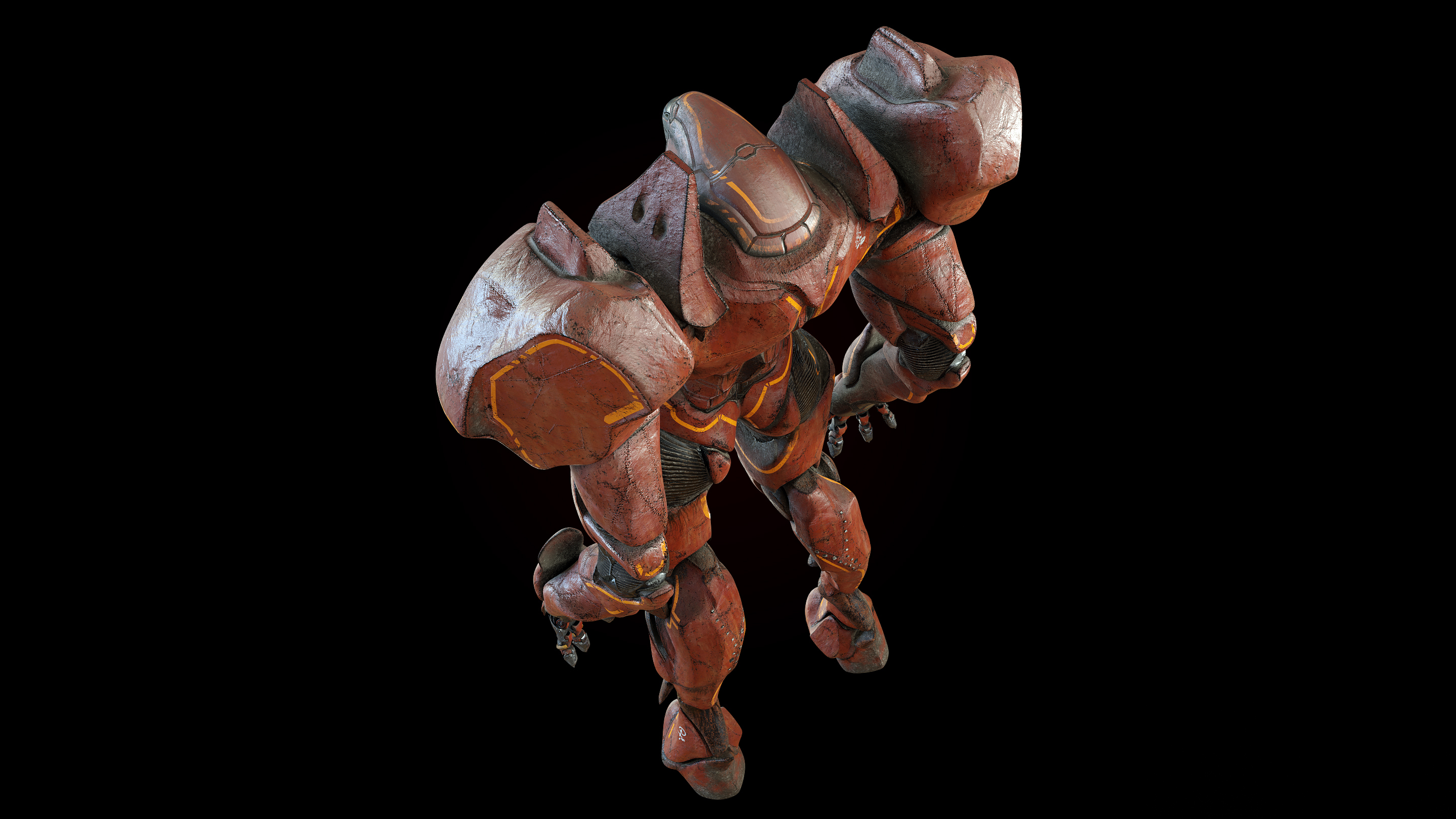 3D Giant Red Mecha - Game Ready Robot - TurboSquid 1754941