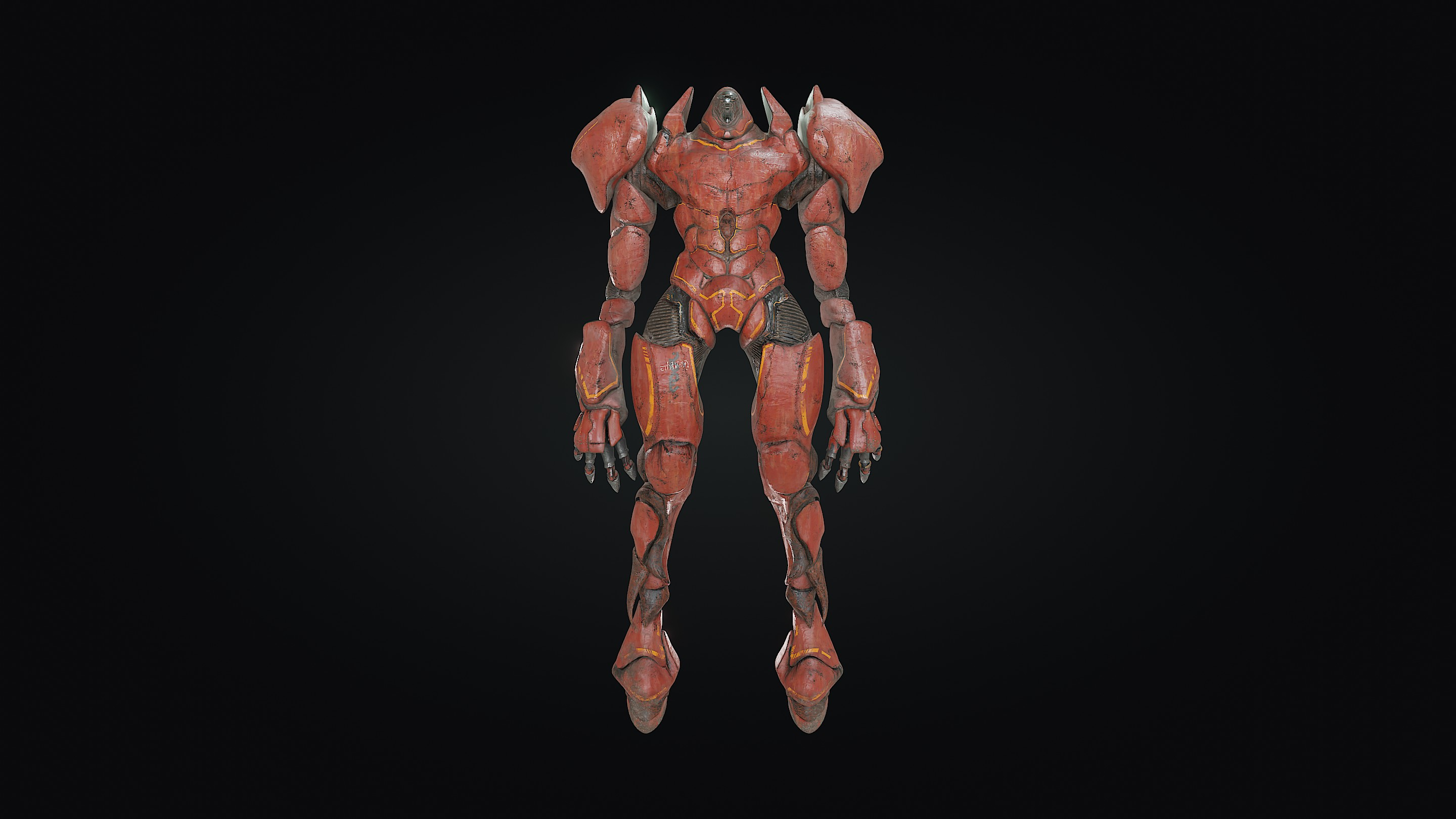 3D Giant Red Mecha - Game Ready Robot - TurboSquid 1754941