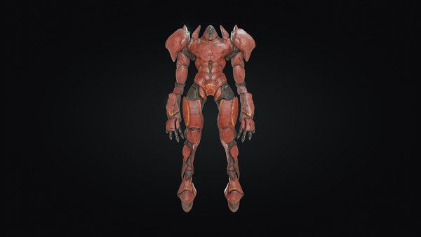 3D Giant Red Mecha - Game Ready Robot - TurboSquid 1754941