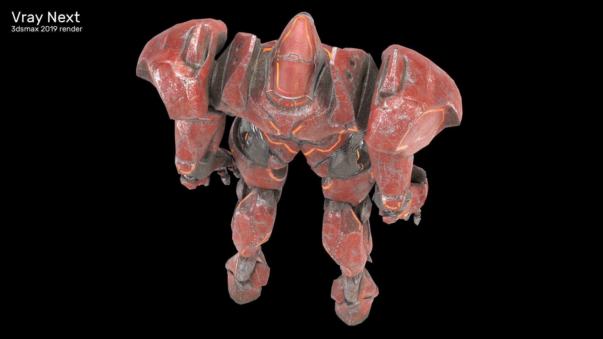 3D Giant Red Mecha - Game Ready Robot - TurboSquid 1754941