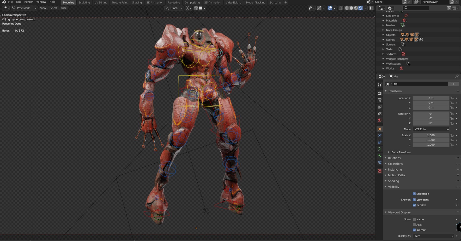 3D Giant Red Mecha - Game Ready Robot - TurboSquid 1754941