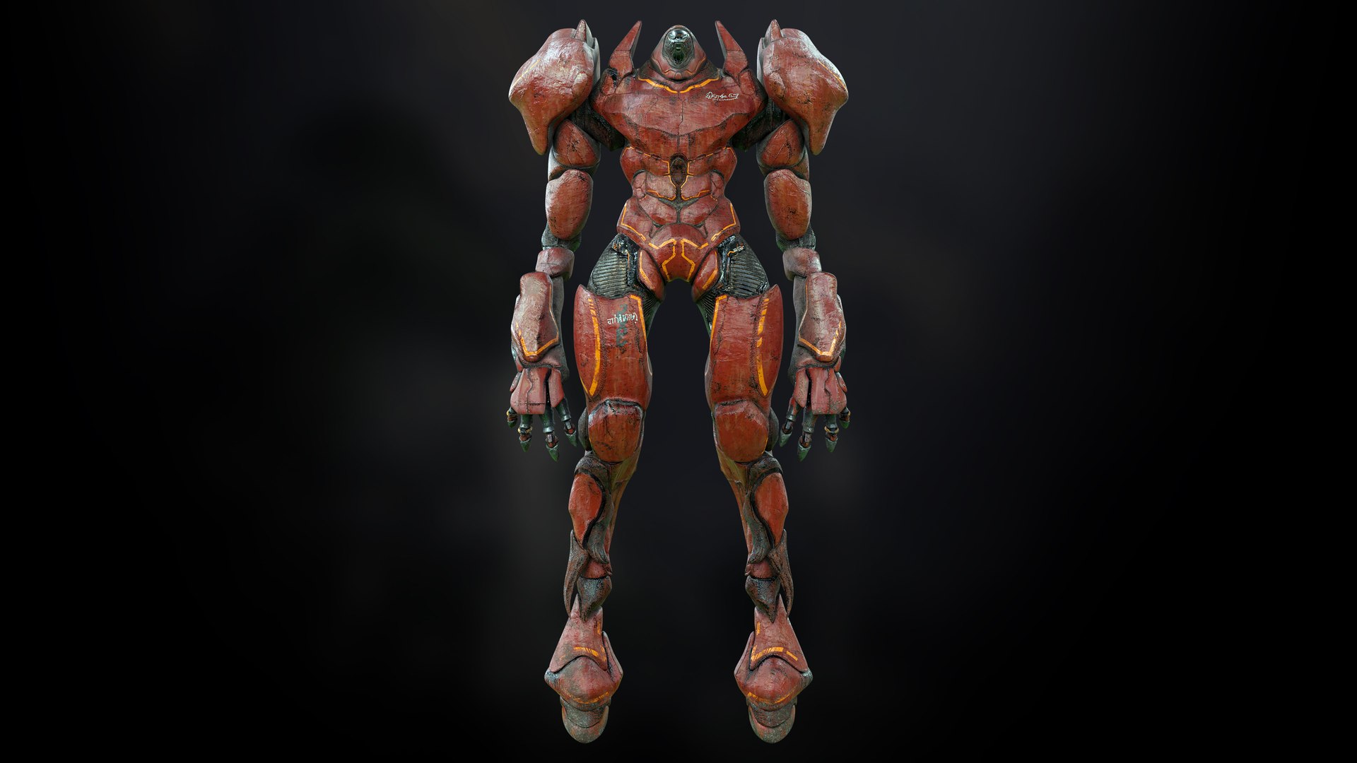3D Giant Red Mecha - Game Ready Robot - TurboSquid 1754941