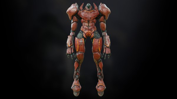 3D Giant Red Mecha - Game Ready Robot - TurboSquid 1754941