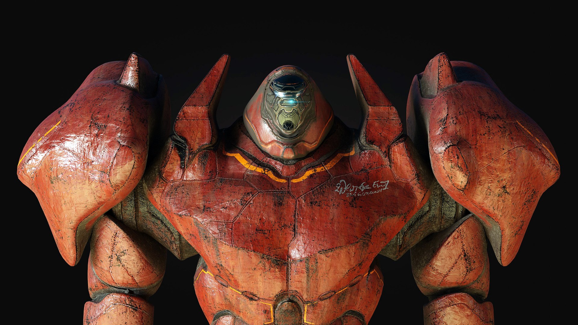 3D Giant Red Mecha - Game Ready Robot - TurboSquid 1754941